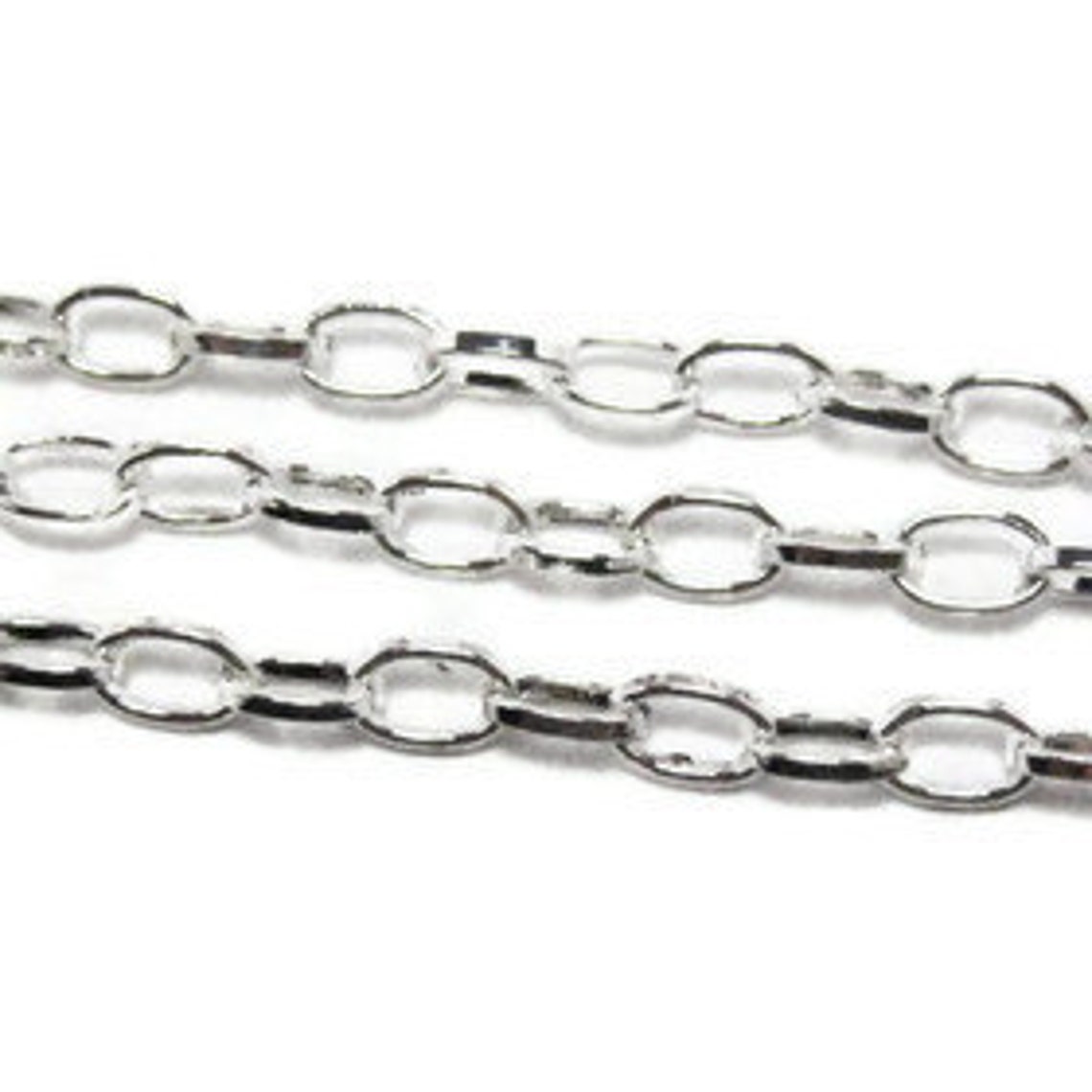 Silver Chain Silver Plated Large Oval Links 100cm Can Be Used as 4mm X ...