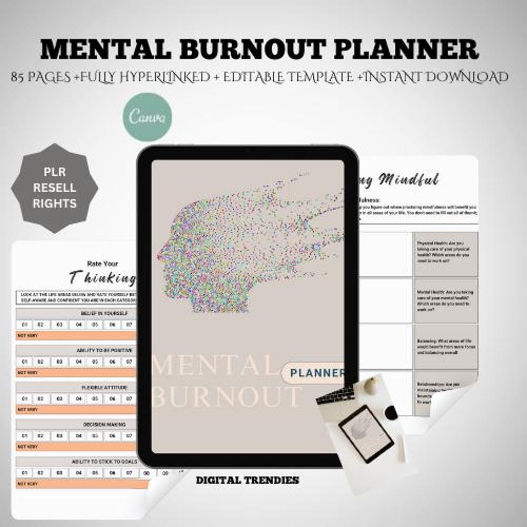 Mental Burnout Planner, Mindfulness Workbook (digital) - Etsy