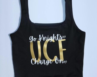 UCF Knights Black Crop Tank - Etsy
