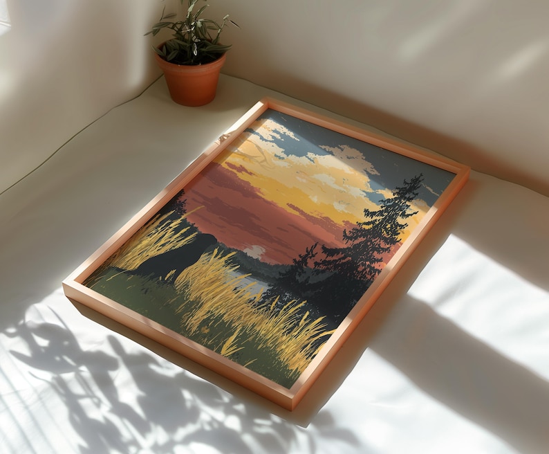 Sunset Labrador Retriever Print: Lakeside Silhouette Dog Art - Etsy