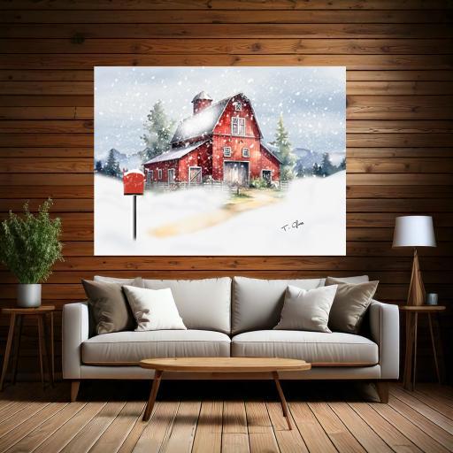 Rustic Winter Barn by Timothy Glass Canvas Print - Cozy Farmhouse Wall ...