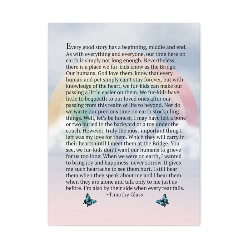The Bridge Story by Timothy Glass Matte Canvas Pet Loss - Etsy