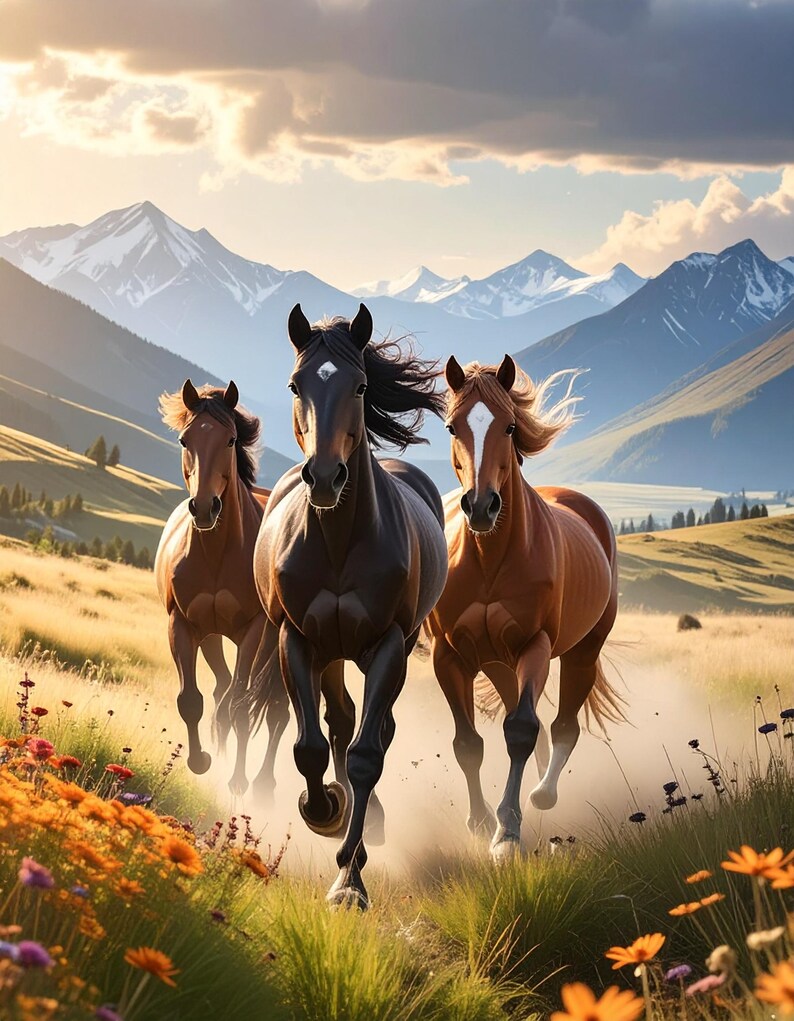 Majestic Horses on the Run (digital Download) Liquid Wallpaper for ...