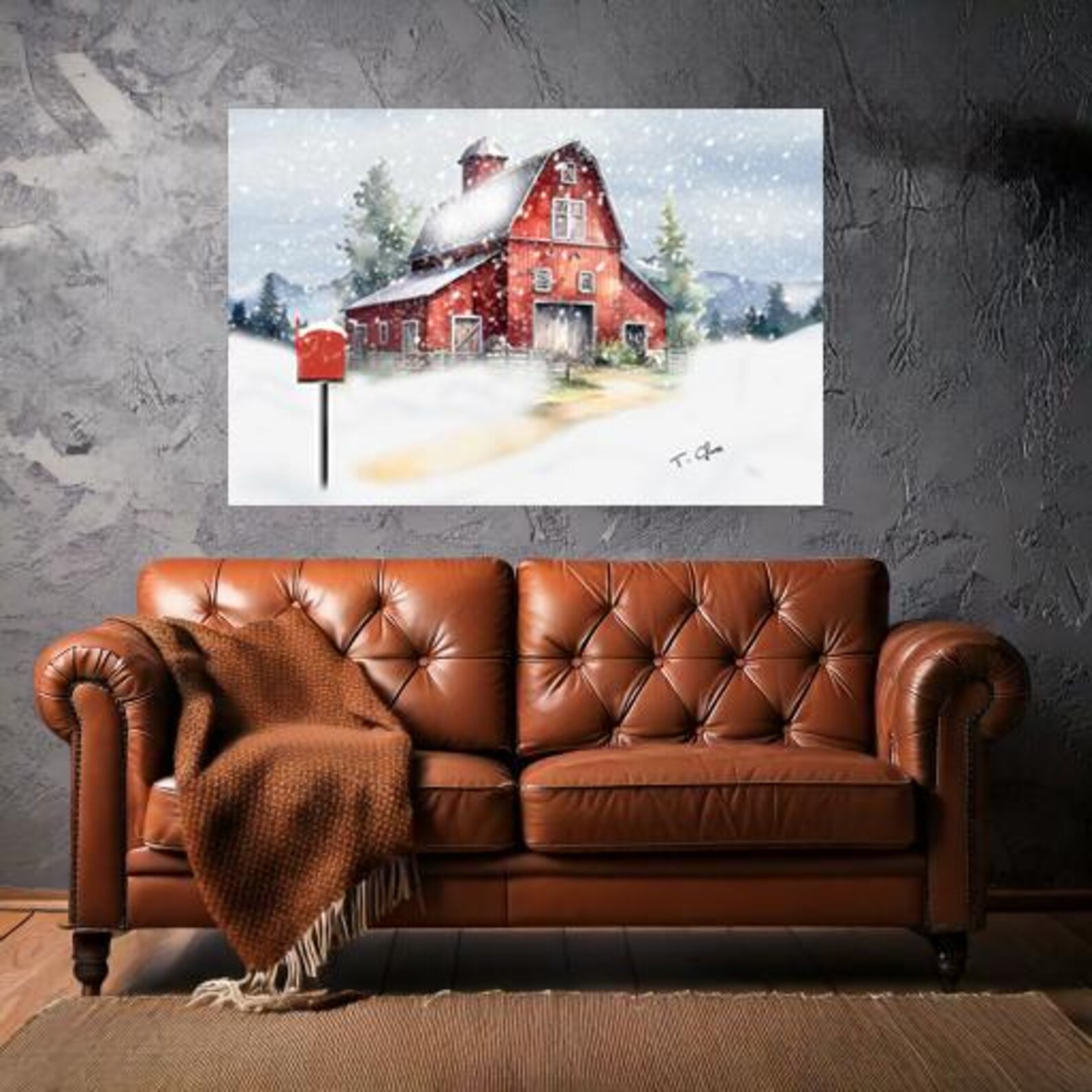 Rustic Winter Barn by Timothy Glass Canvas Print - Cozy Farmhouse Wall ...