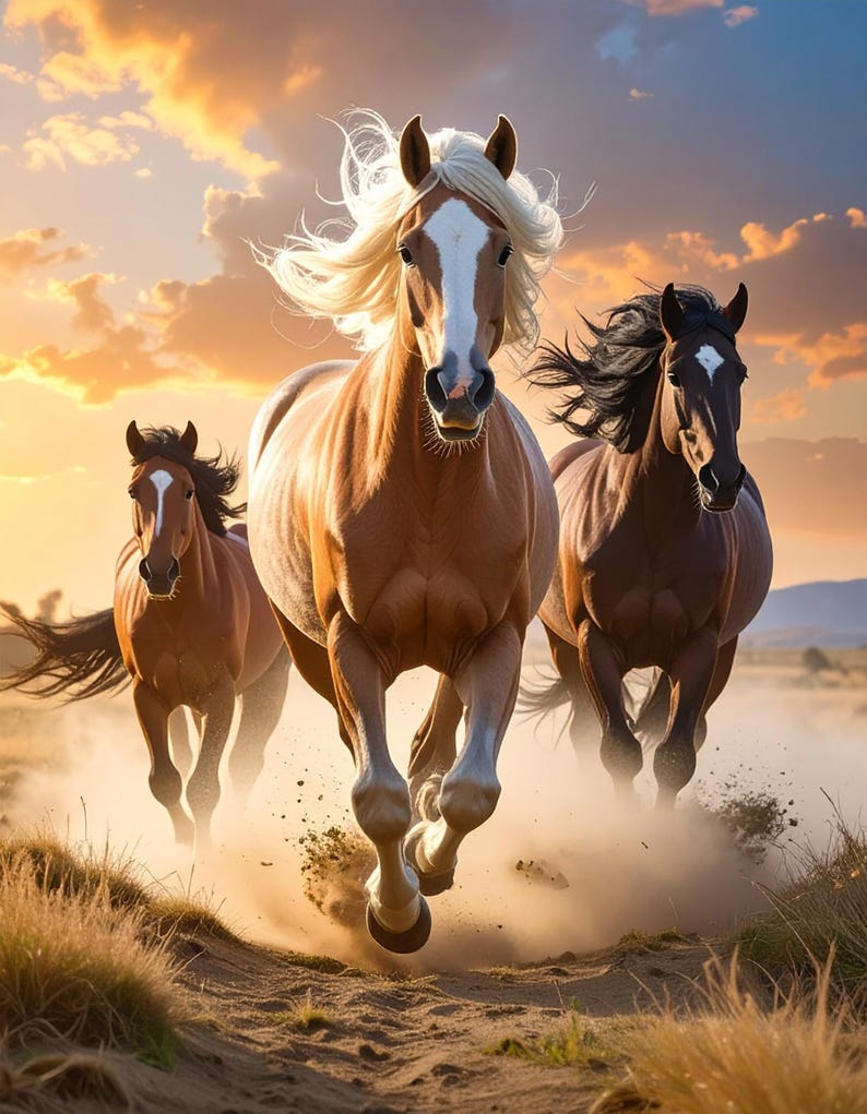 Majestic Horses on the Run (digital Download) Liquid Wallpaper for ...