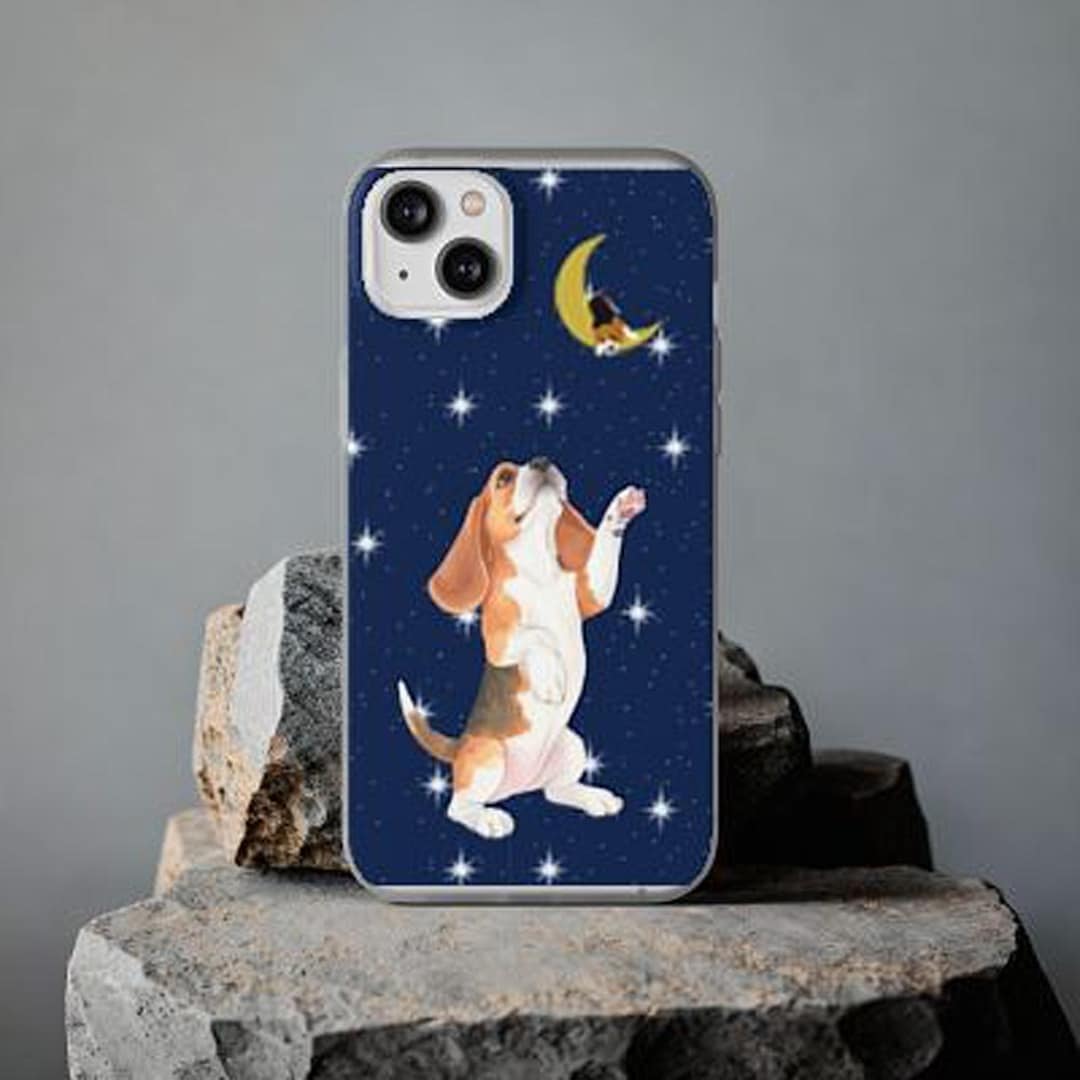 Starry Moon Beagle Phone Case, Night Sky Dog Cover - Etsy