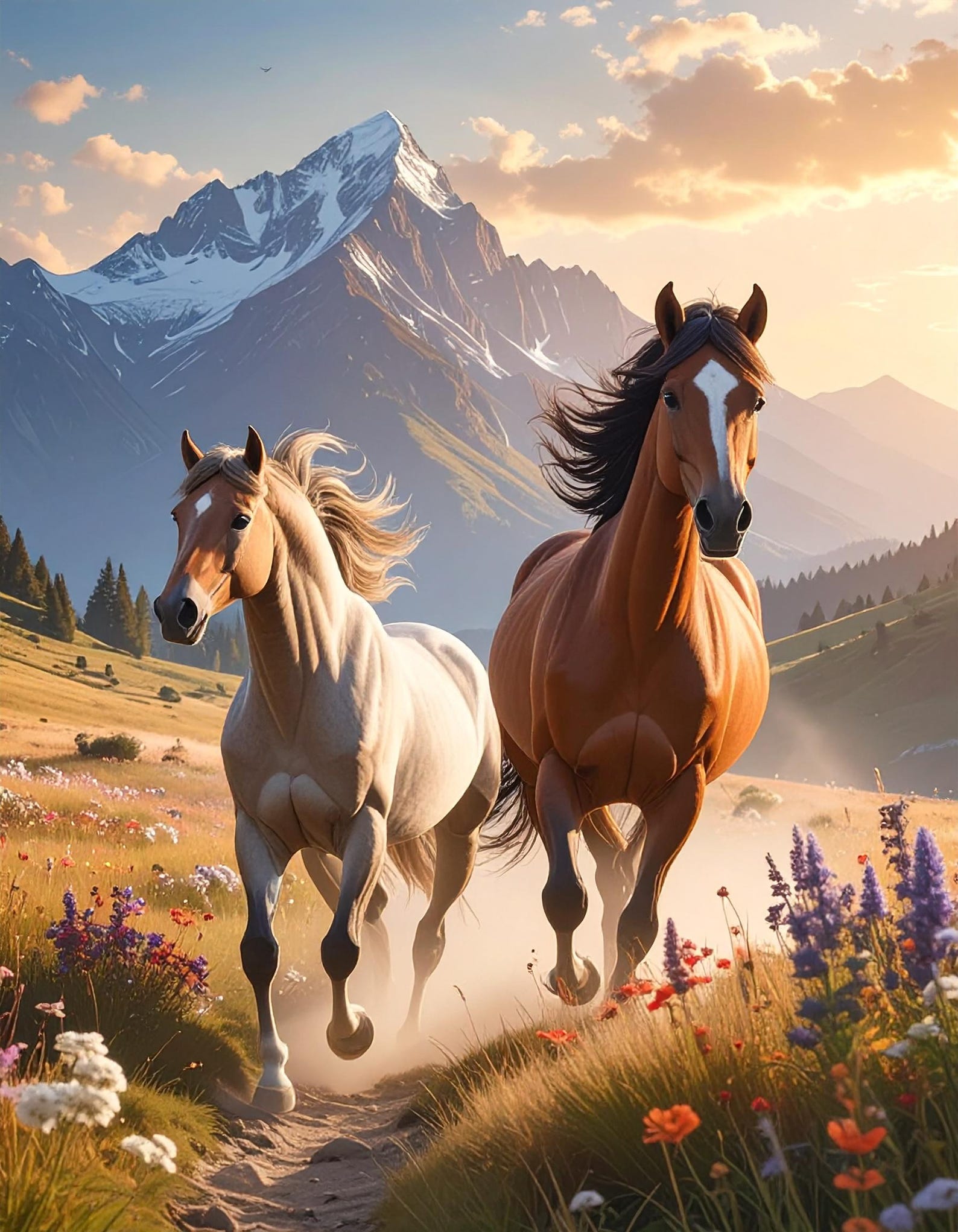 Majestic Horses on the Run (digital Download) Liquid Wallpaper for ...