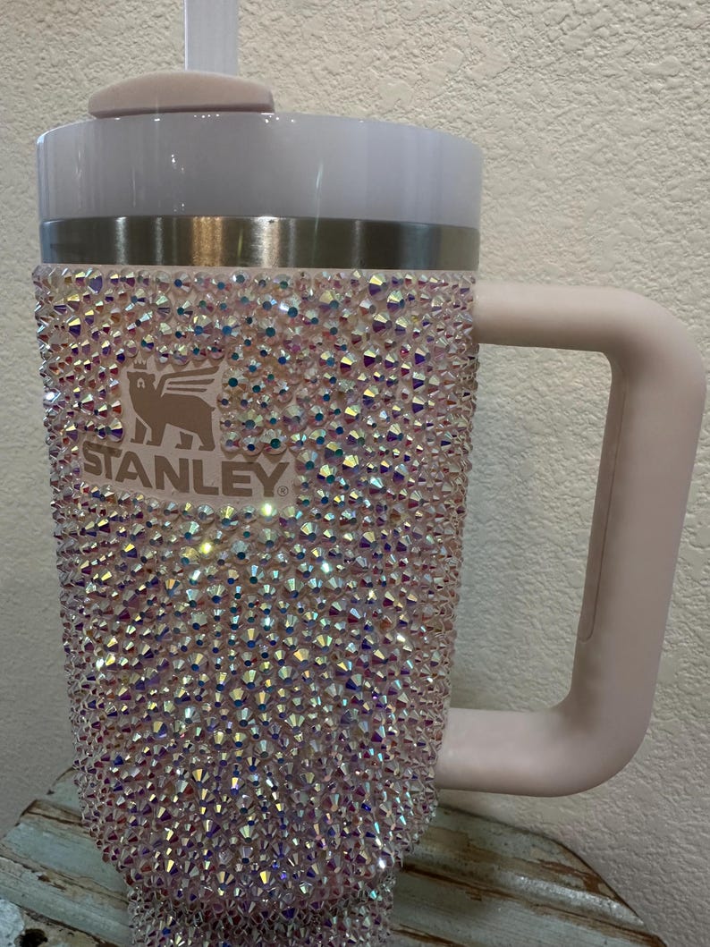 CUSTOM Rhinestone STANLEY 40 OZ Tumbler - Light Pink - Etsy