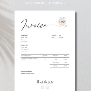 UGC INVOICE TEMPLATE - Etsy