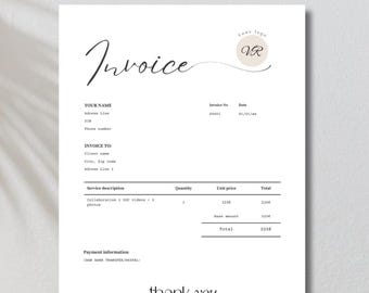 UGC Invoice Template for Content Creators and Influencers | Easy to ...