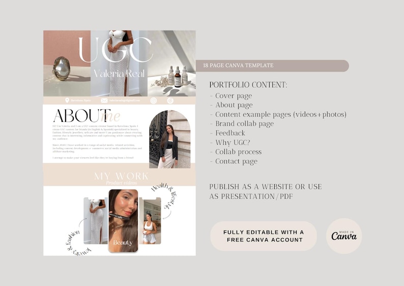 UGC PORTFOLIO TEMPLATE - Etsy