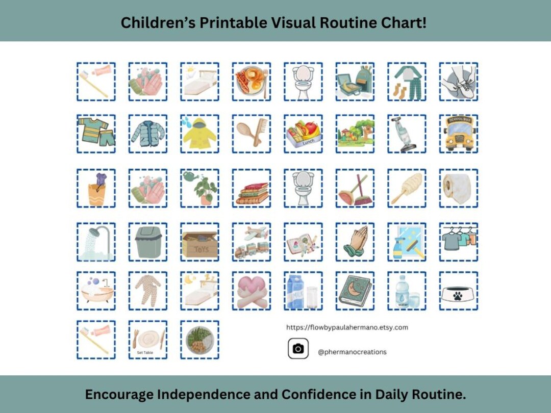 Printable Kids' Visual Routine Chart With Emotions Section | Preschool ...