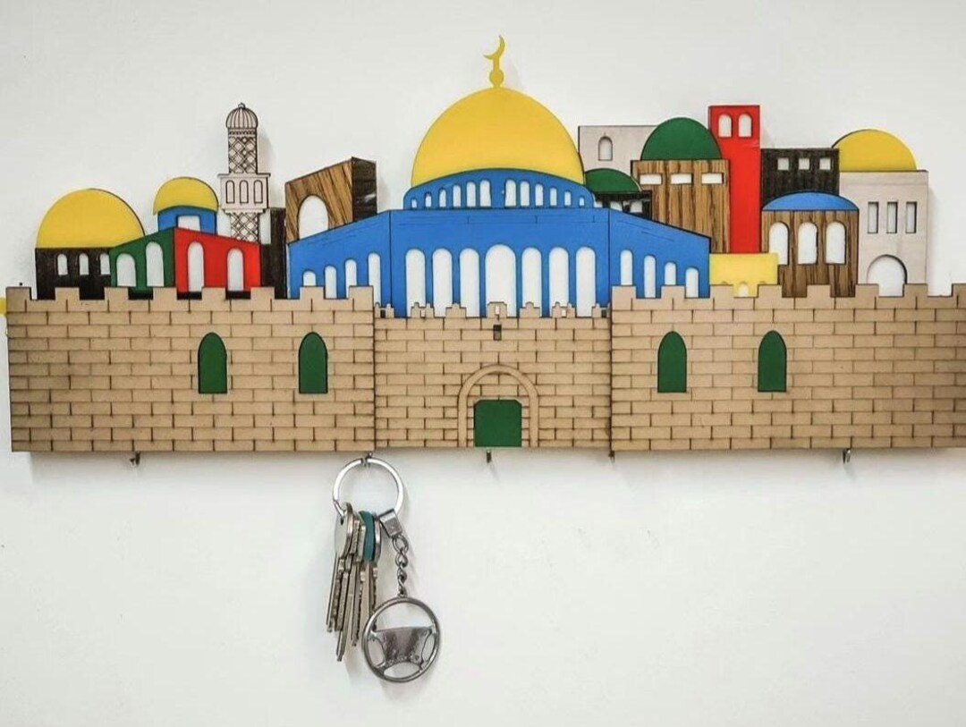Handmade Wooden Key Holder Al-aqsa Mosque in Jerusalem – Crafted From ...