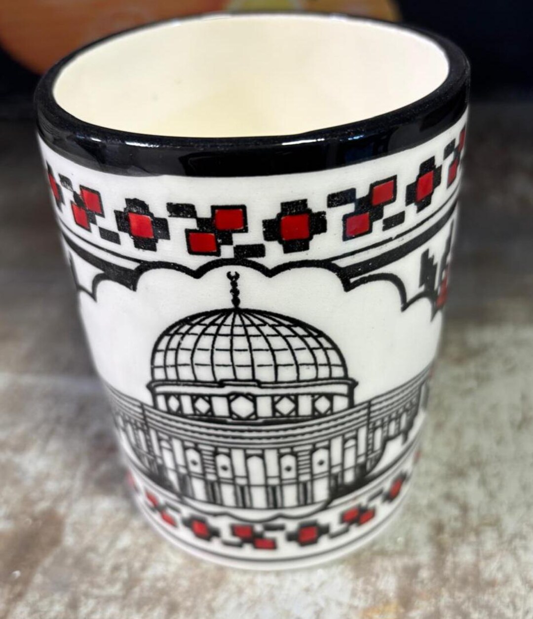 Palestinian Ceramic Mug – Hand-made and Painted Hebron Pottery | High ...