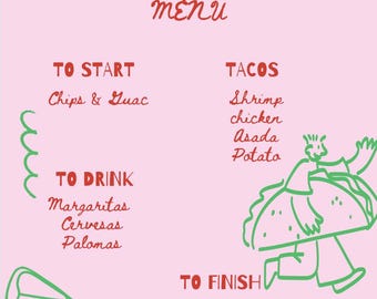 Dinner Party Customizable Menu Template - Etsy