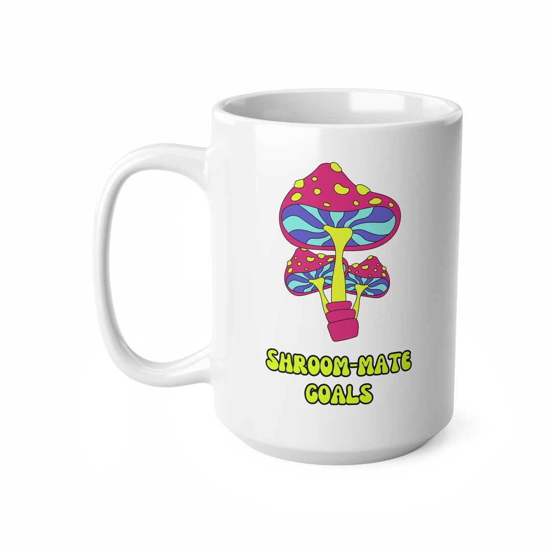 Funky Mushroom Mug: Shroom-mate Goals, Retro Hippie Coffee Cup - Etsy