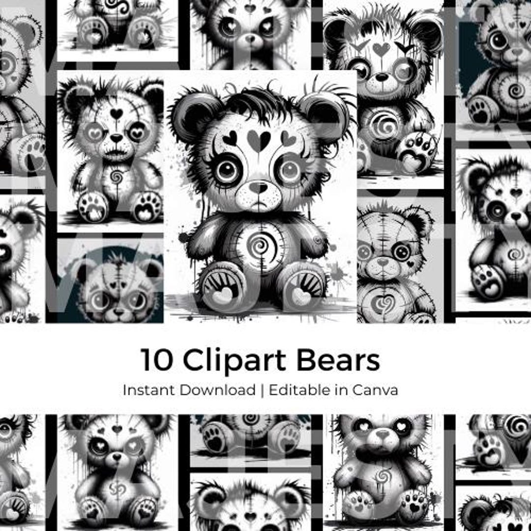 10 CLIPART BEAR DESIGNS - Etsy