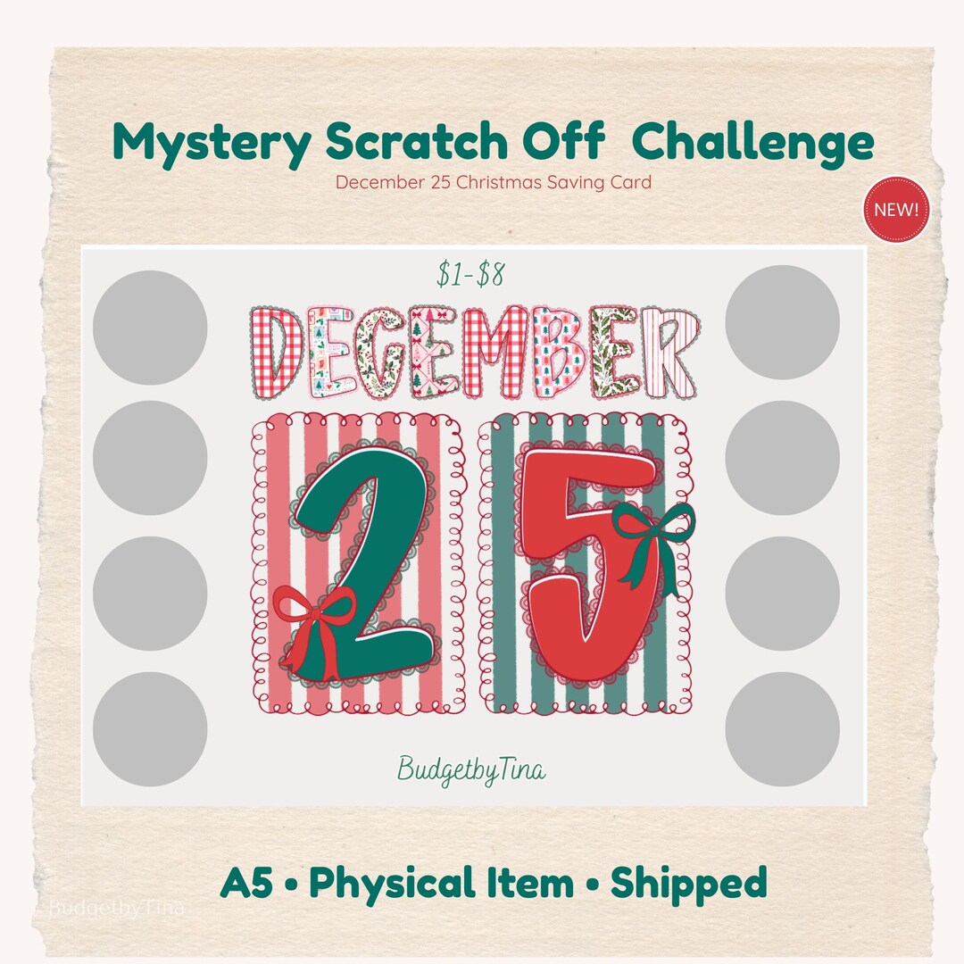 Christmas Mystery Scratch off Challenge | December 25 | A5 Savings ...