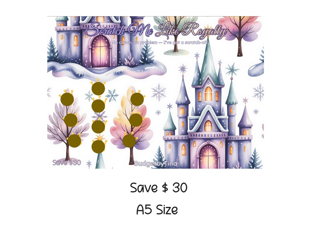 Castle Themed Scratch off Savings Game | Save 30 - Etsy