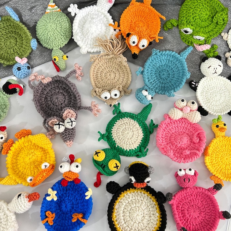 Squished Animal Coasters - Etsy