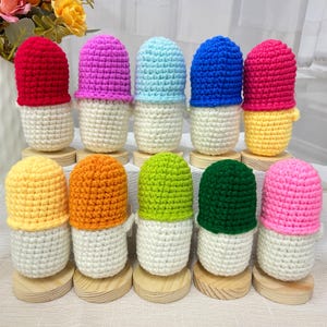 Handmade Crochet Chill Pill Toy,happy Pill Toy,emotional Support Gift ...