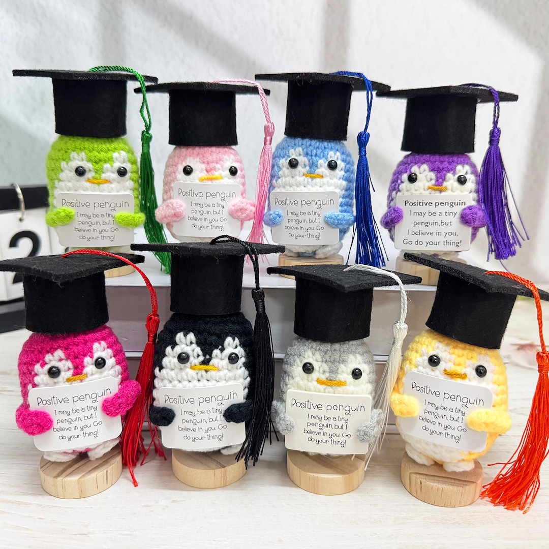 Cute Crochet Penguin With Graduation Cap,positive Penguin,graduation ...
