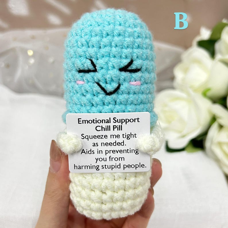 Crochet Dumpster Fire/chill Pill Toy,emotional Support Gift,happy Pill ...