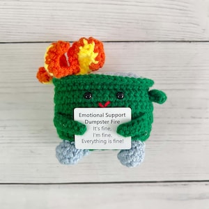 Crochet Emotional Support Dumpster Fire Amigurumi,burning Trash Can ...
