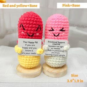 Handmade Crochet Chill Pill Toy,happy Pill Toy,emotional Support Gift ...