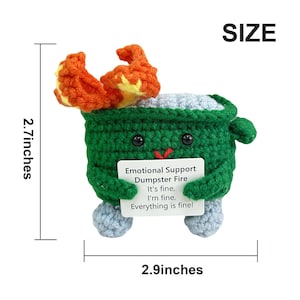 Crochet Emotional Support Dumpster Fire Amigurumi,burning Trash Can ...