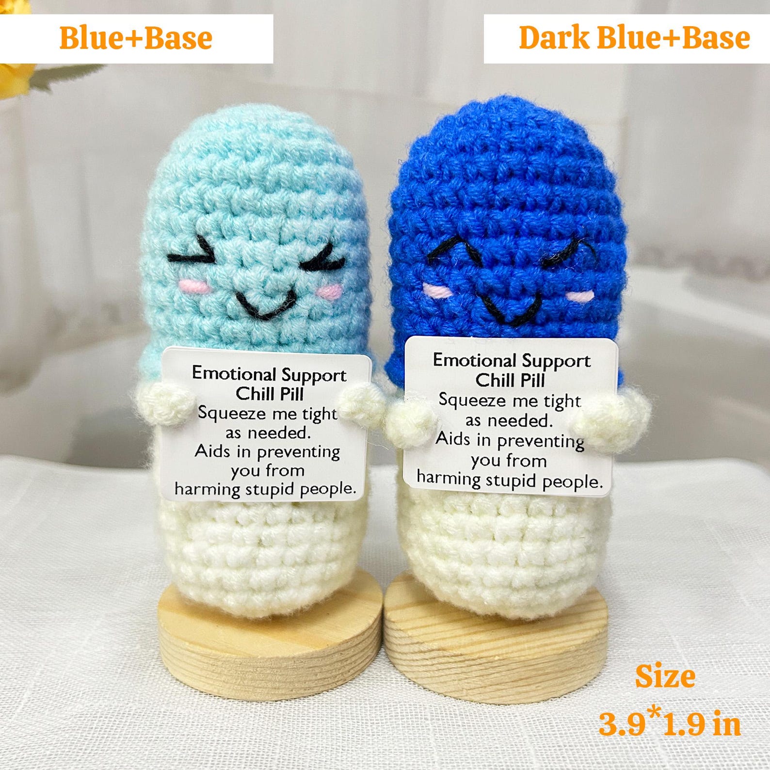 Handmade Crochet Chill Pill Toy,happy Pill Toy,emotional Support Gift ...