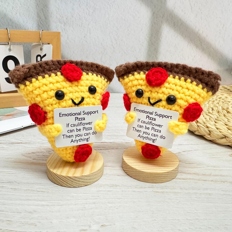 Bulk Handmade Crochet Pizza,free 1 Pizza Keychain,emotional Support ...