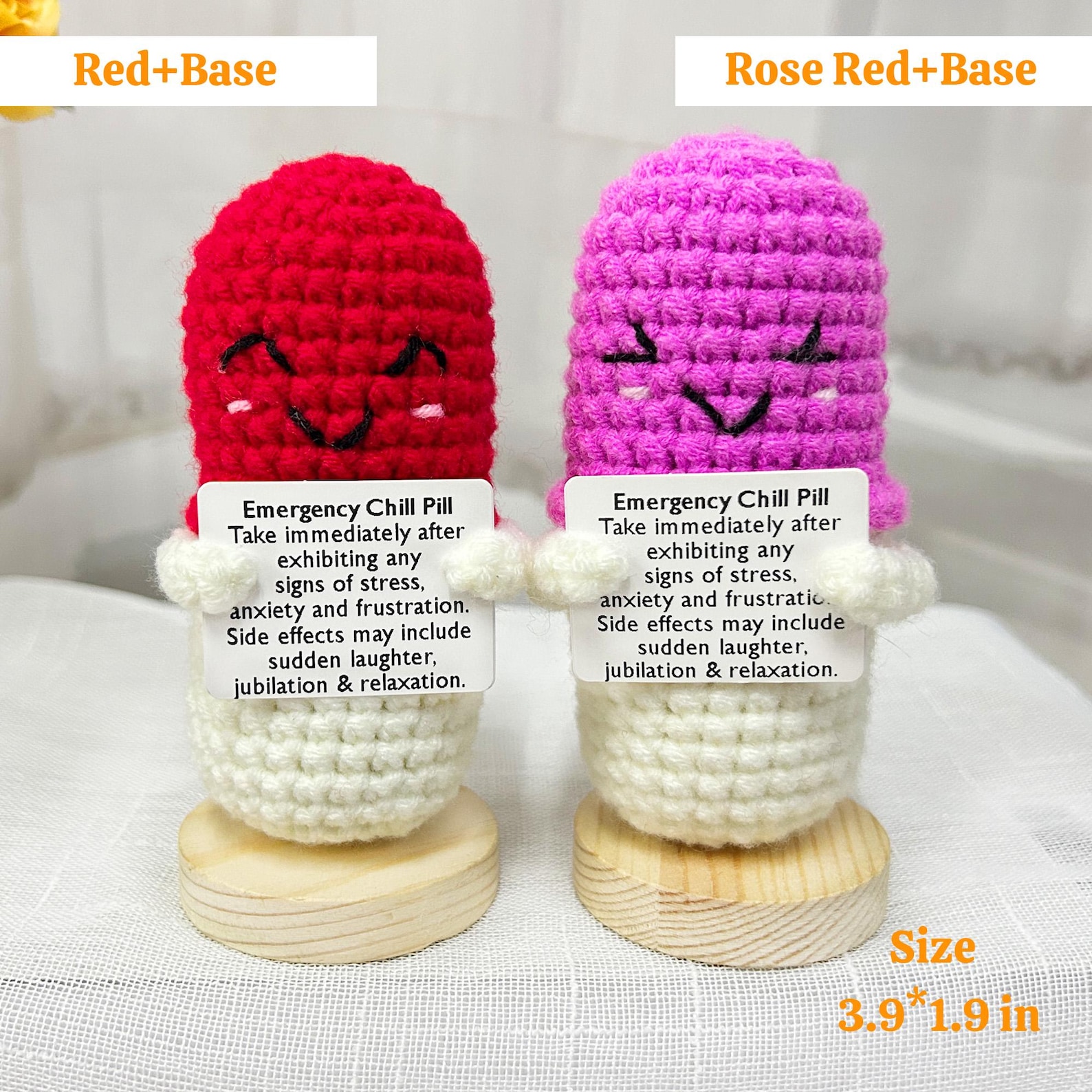 Handmade Crochet Chill Pill Toy,happy Pill Toy,emotional Support Gift ...