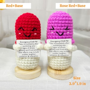 Handmade Crochet Chill Pill Toy,happy Pill Toy,emotional Support Gift ...