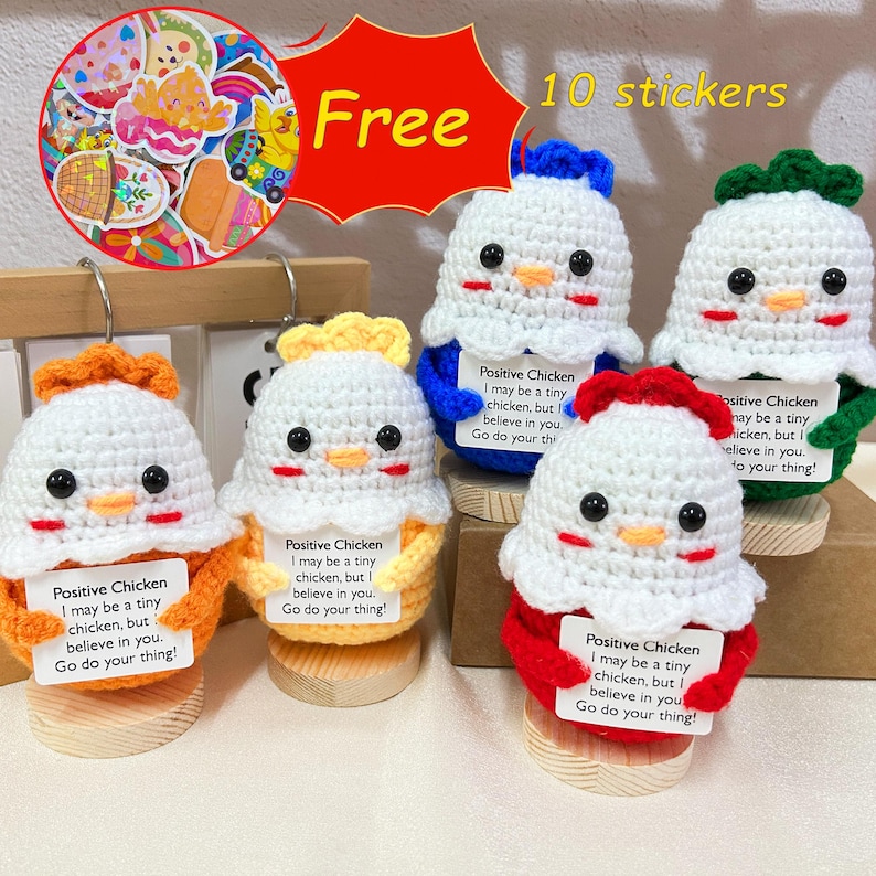 Cute Crochet Chicken,easter Chicken,chicken Crochet Ornament,positive ...