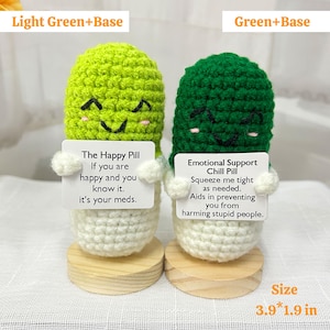 Handmade Crochet Chill Pill Toy,happy Pill Toy,emotional Support Gift ...