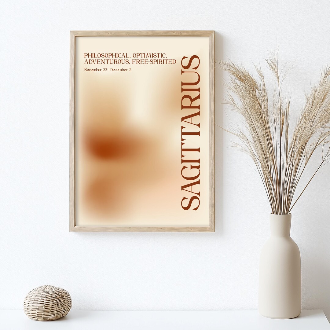 Sagittarius Poster Zodiac Sagittarius Print Sagittarius Retro Wall ...