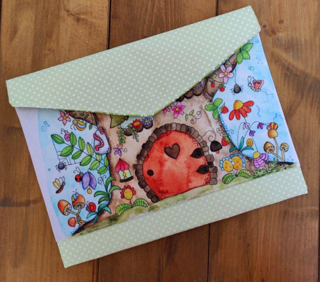 Fairy Tale Forest Fabric Document Holder, File Folder, Flower, Handmade ...