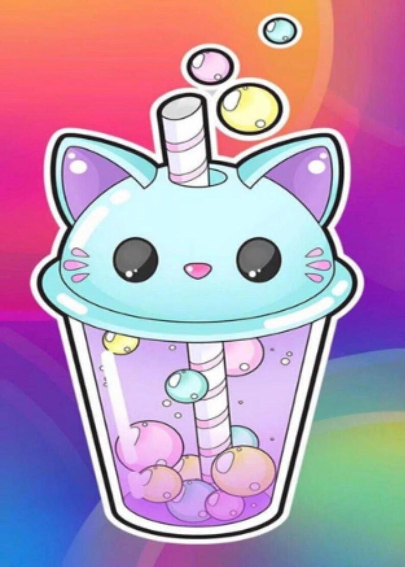 Boba Cat DIY 5D Full Round Drill Diamond Painting - Etsy