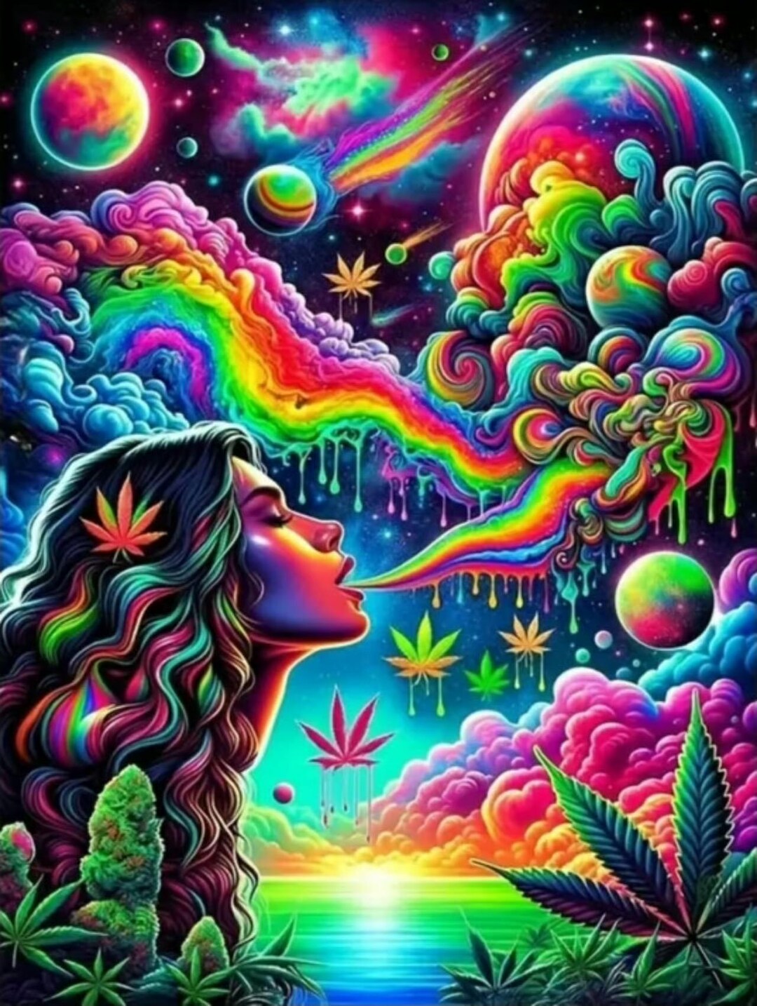 Psychedelic Smoke DIY 5D Full Round Drill Diamond Painting - Etsy