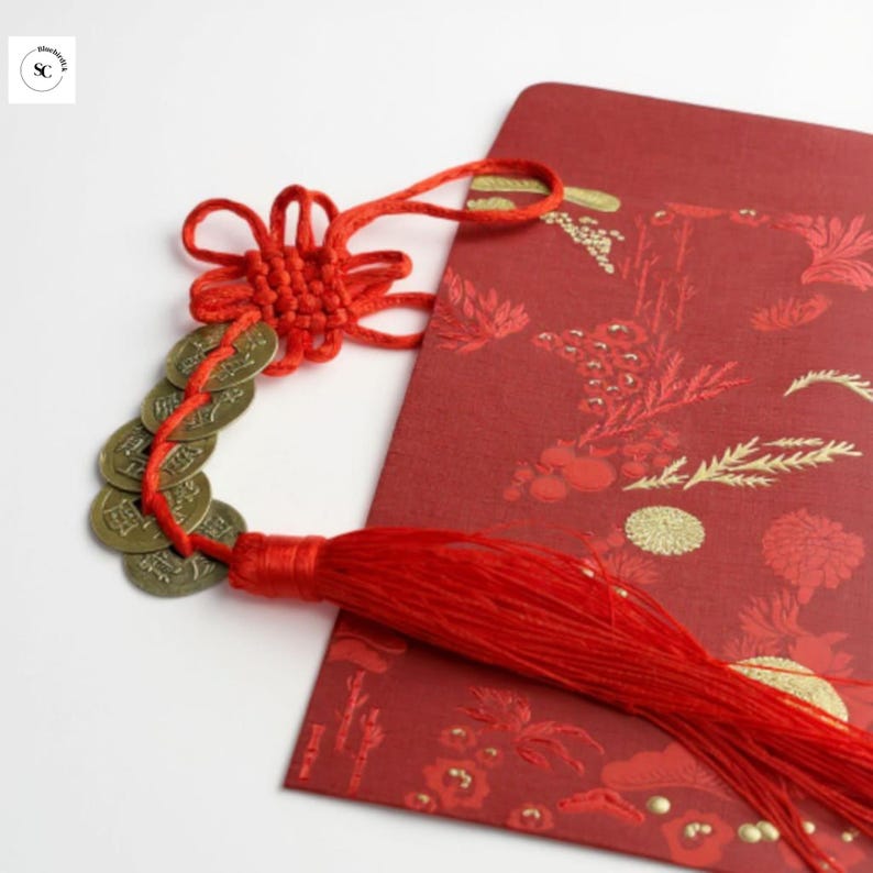 Feng Shui 5 Chinese Ancient Coin Knot | Lucky Red Envelope Charm | Rich ...