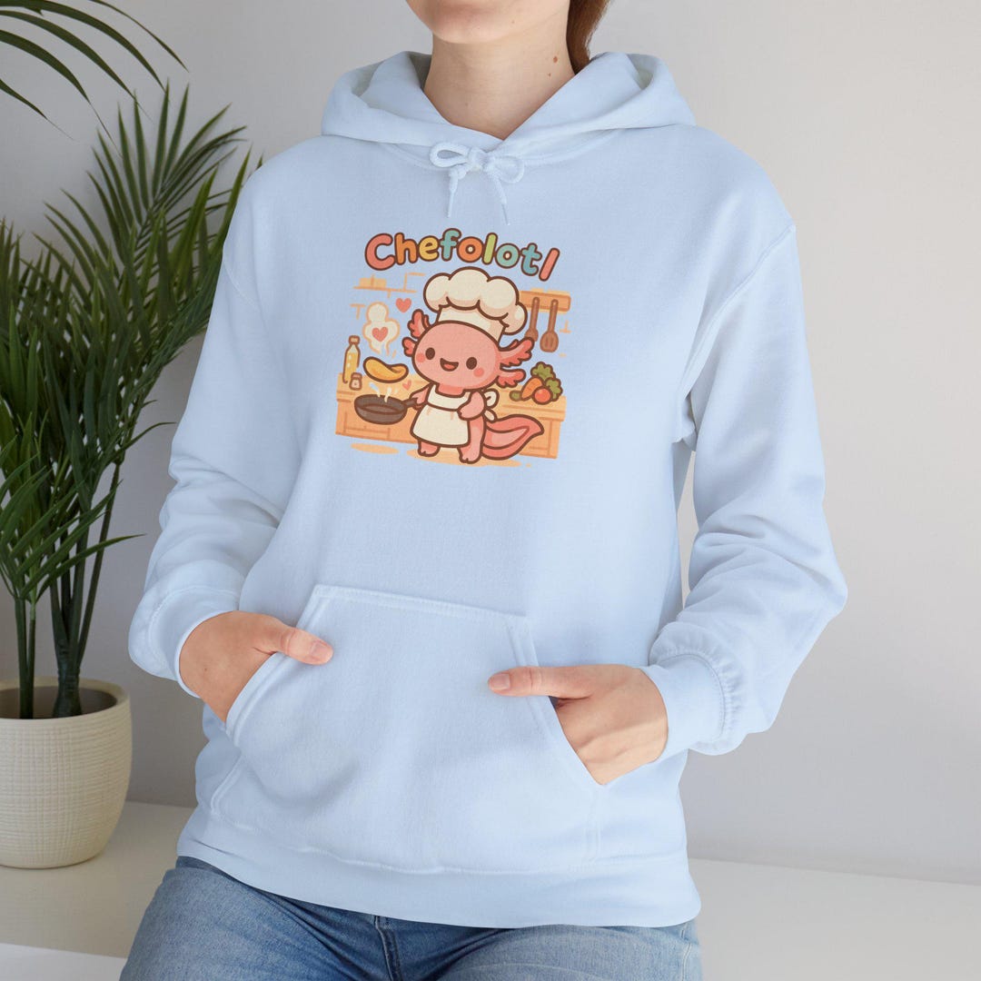 Chefolotl Axolotl Chef Hoodie, Kawaii Foodie Pullover - Etsy