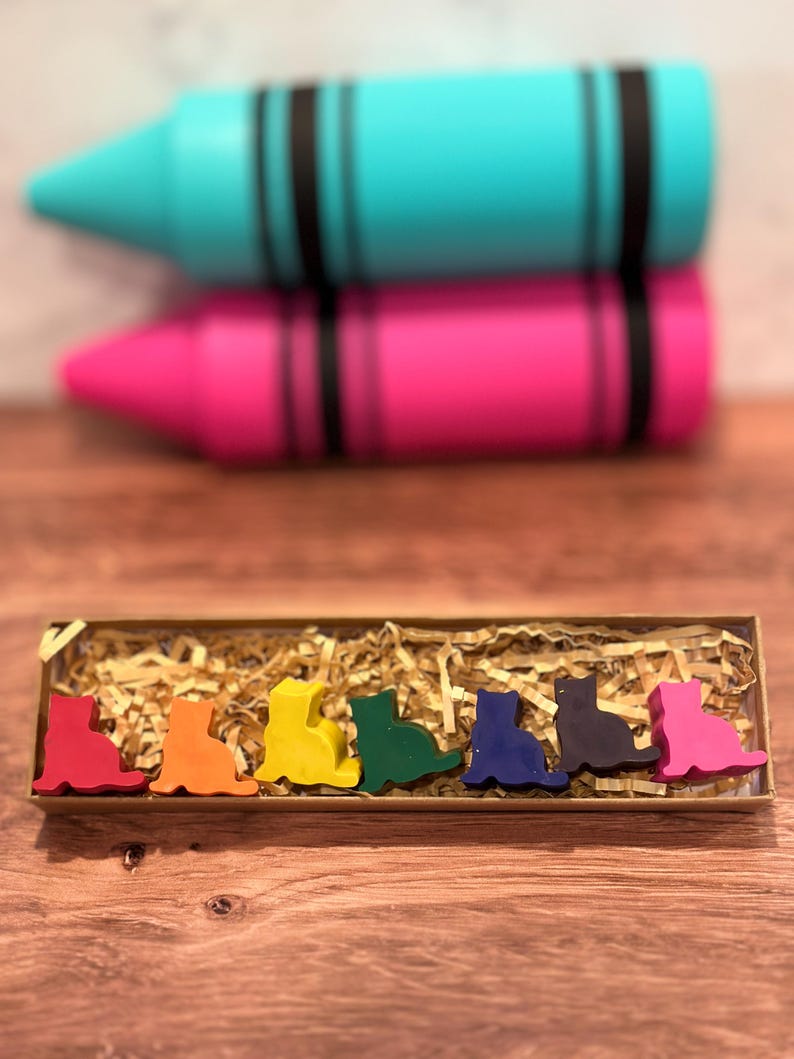 Cat Crayons Gift Set - Custom Made Rainbow Present for Kids - Etsy