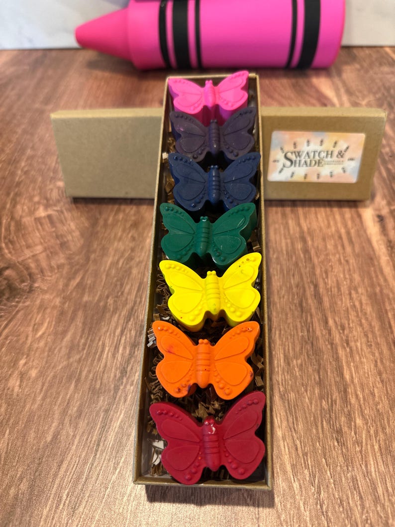 Butterfly Crayons Gift Set - Custom Made Rainbow Present for Kids - Etsy