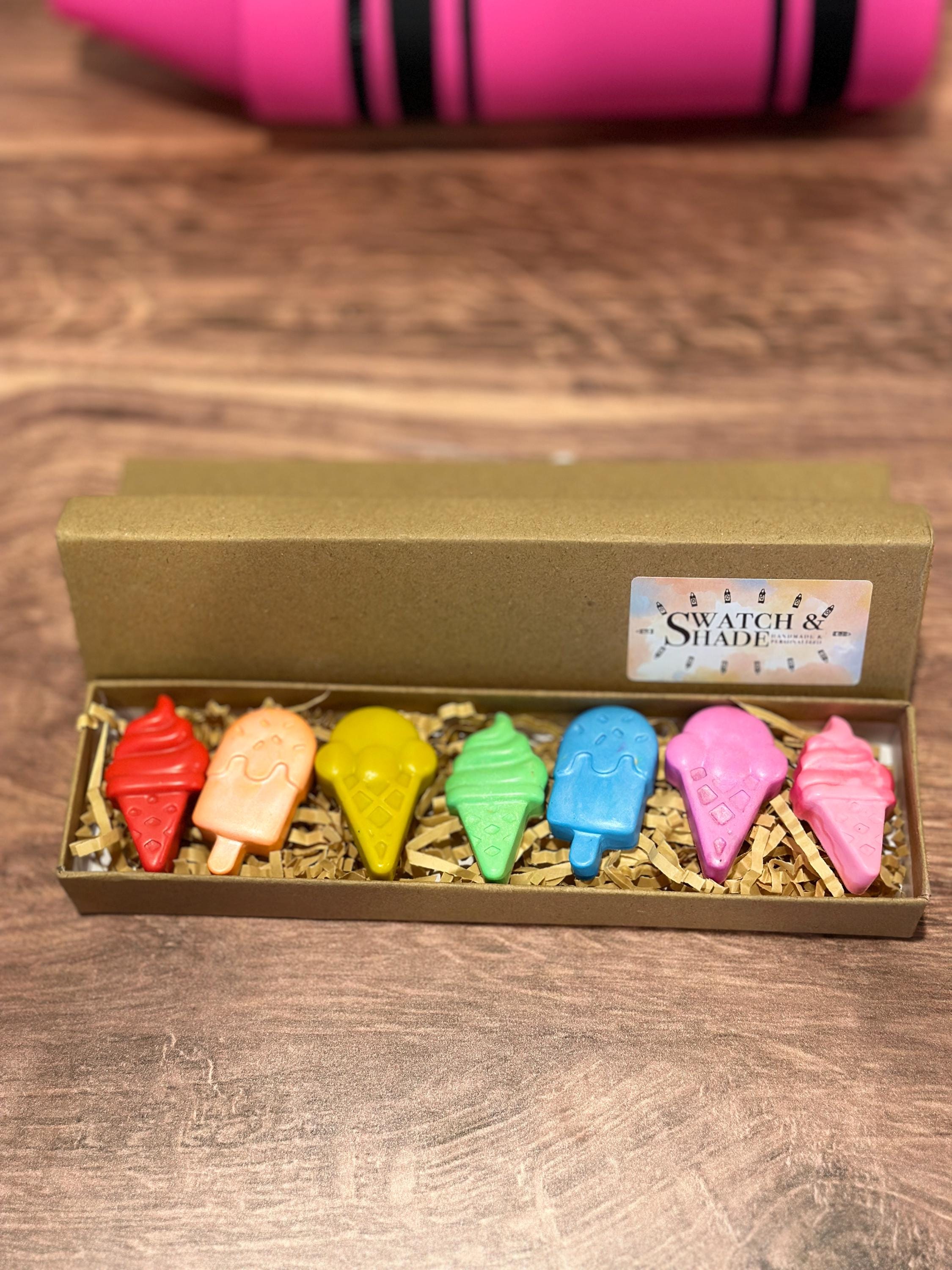 Ice Cream Crayons Gift Set - Custom Made Rainbow Present for Kids - Etsy