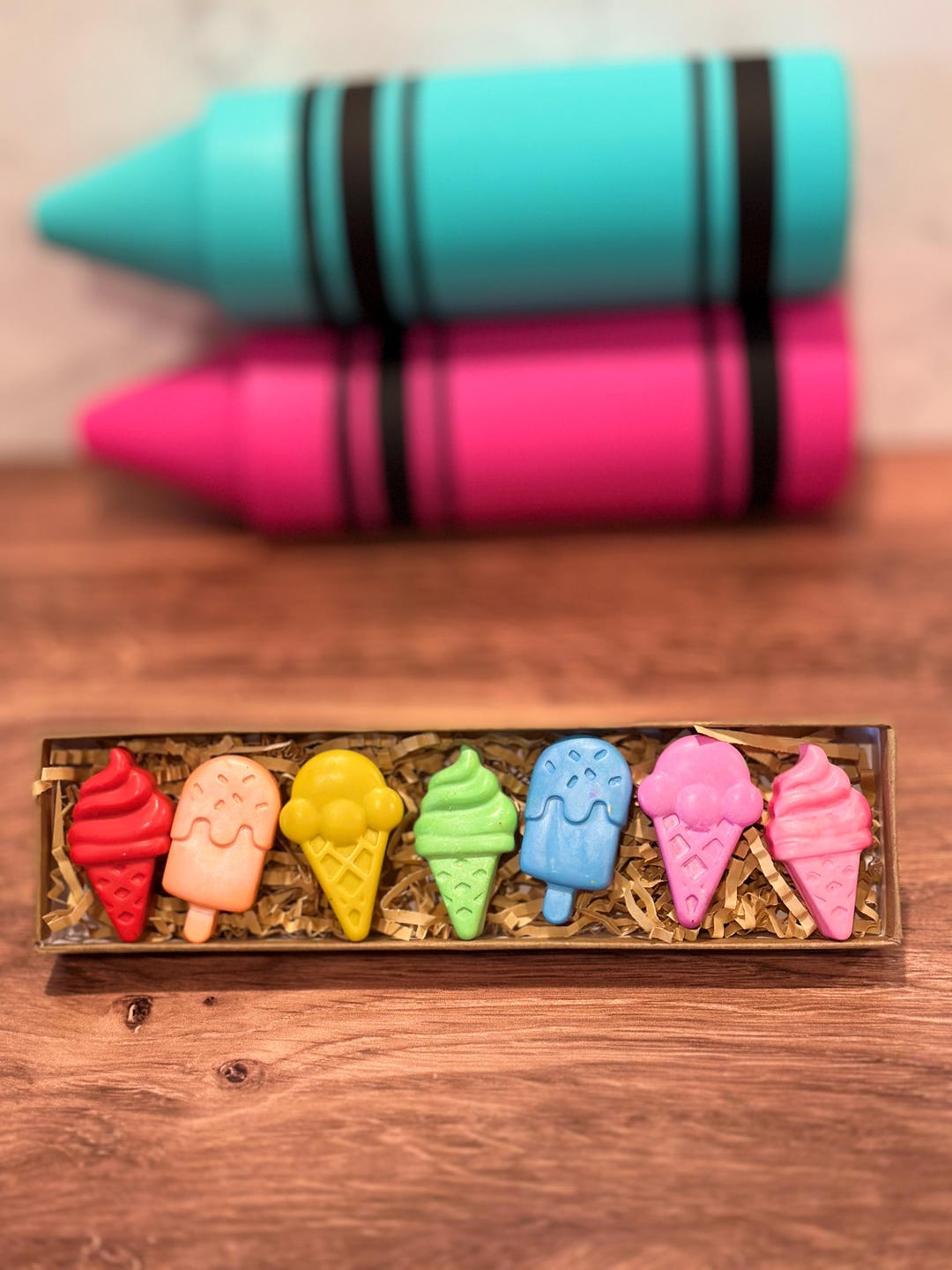 Ice Cream Crayons Gift Set - Custom Made Rainbow Present for Kids - Etsy