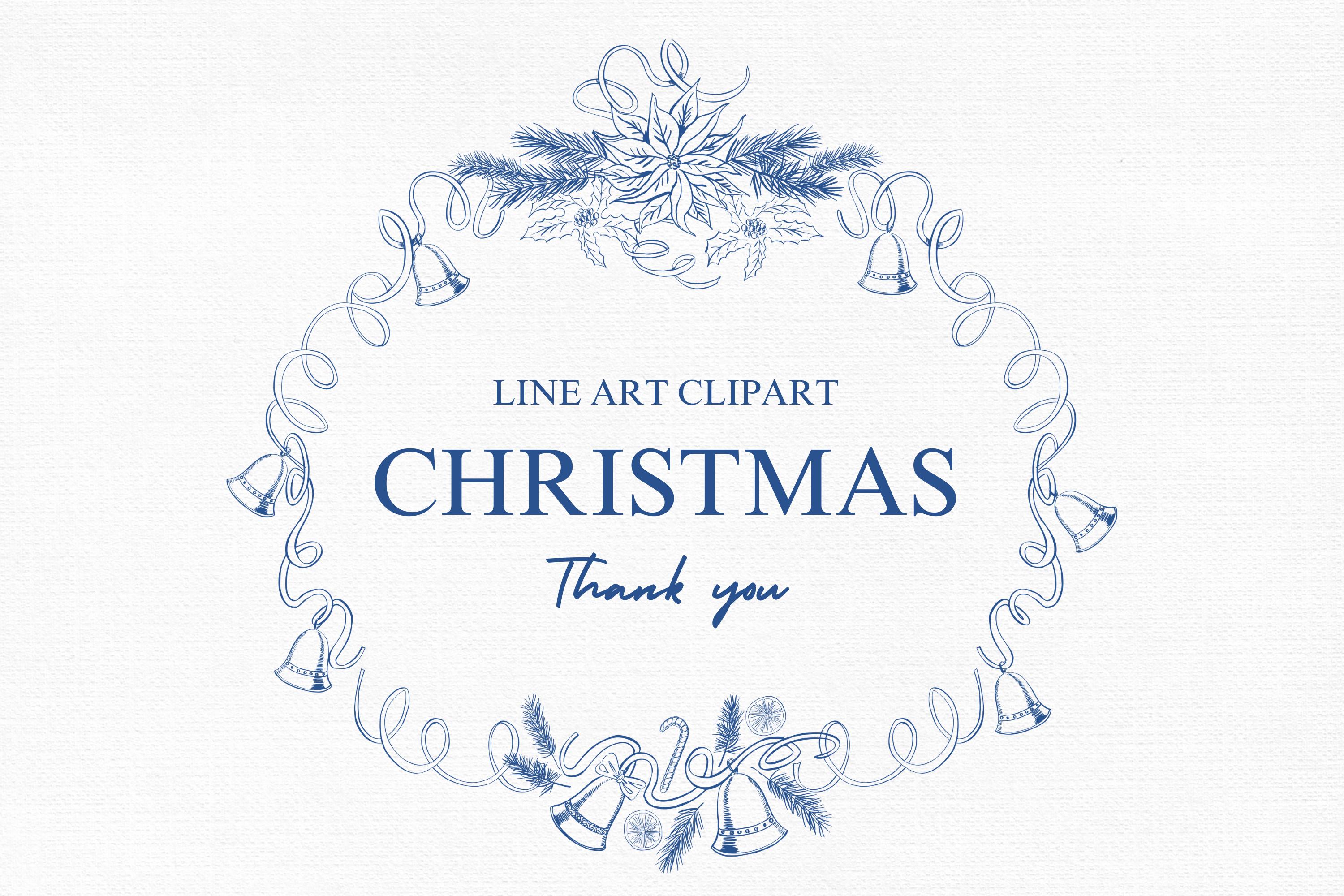 Christmas Toile Line Art SVG Clipart. Hand-drawn Winter PNG Designs ...