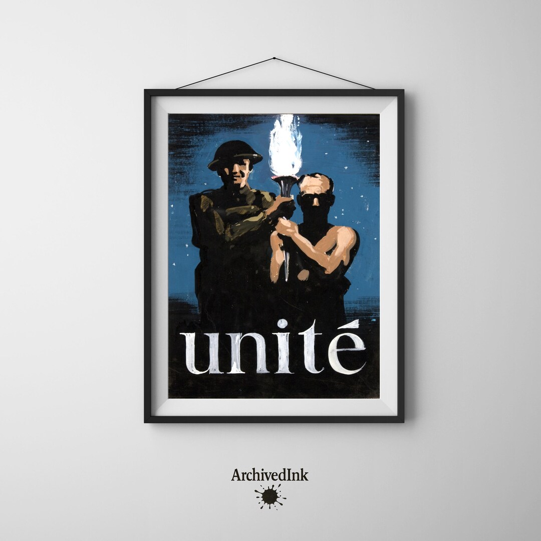 WW2 Unite Poster, Vintage Retro Wall Art (digital Download) - Etsy