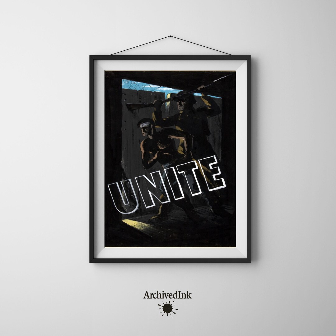 WWII Unite Poster, Vintage Military Wall Art (digital Download) - Etsy