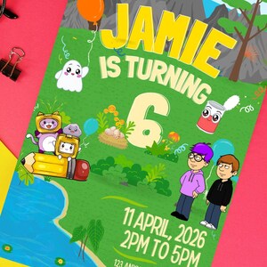 Lankybox Themed Customizable Birthday Invitation Template Editable in ...